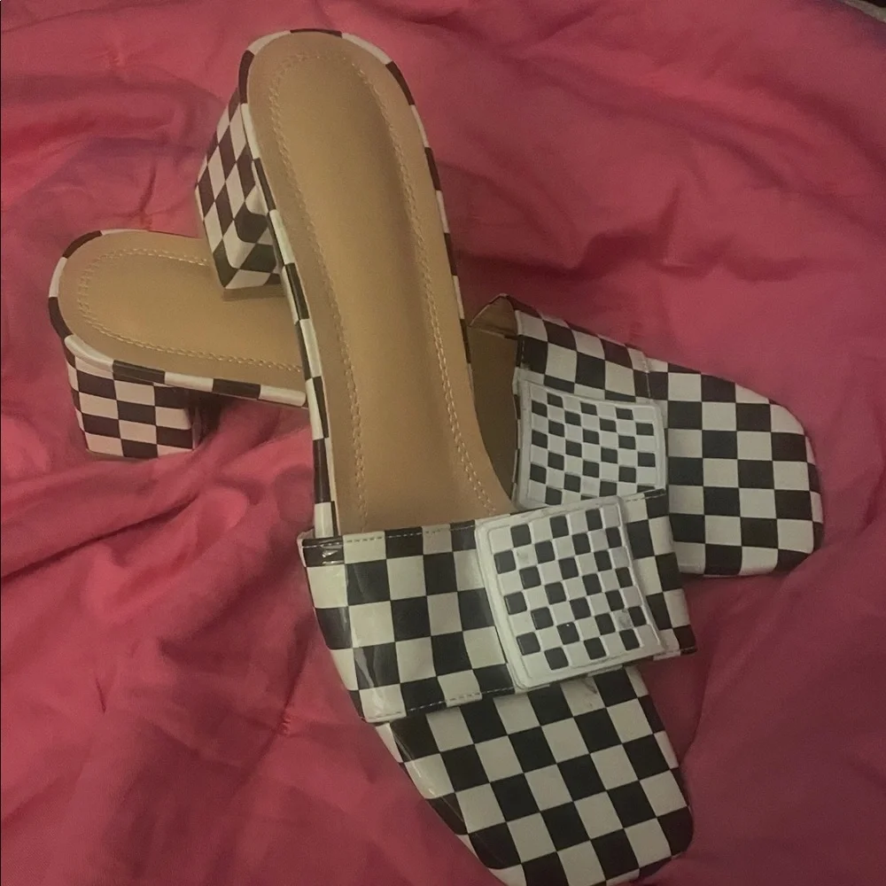Shoes | Checkered Slide Sandals | Poshmark